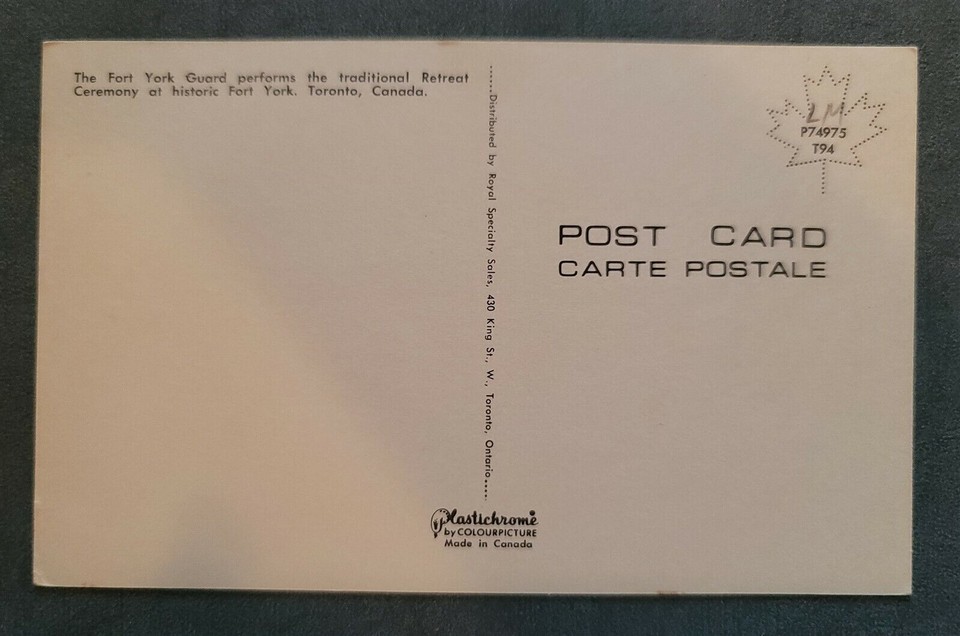 VTG c 1969 Postcard Fort York Guard Performs Retreat Ceremony Toronto ...