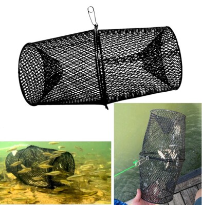 Minnow Trap Torpedo Bait Cast Cage Fishing Shrimp Crawdad Crab Fish Dip ...