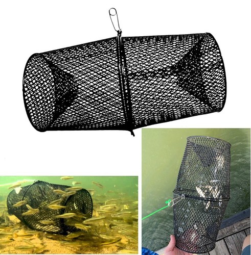 Minnow Trap Torpedo Bait Cast Cage Fishing Shrimp Crawdad Crab Fish Dip ...