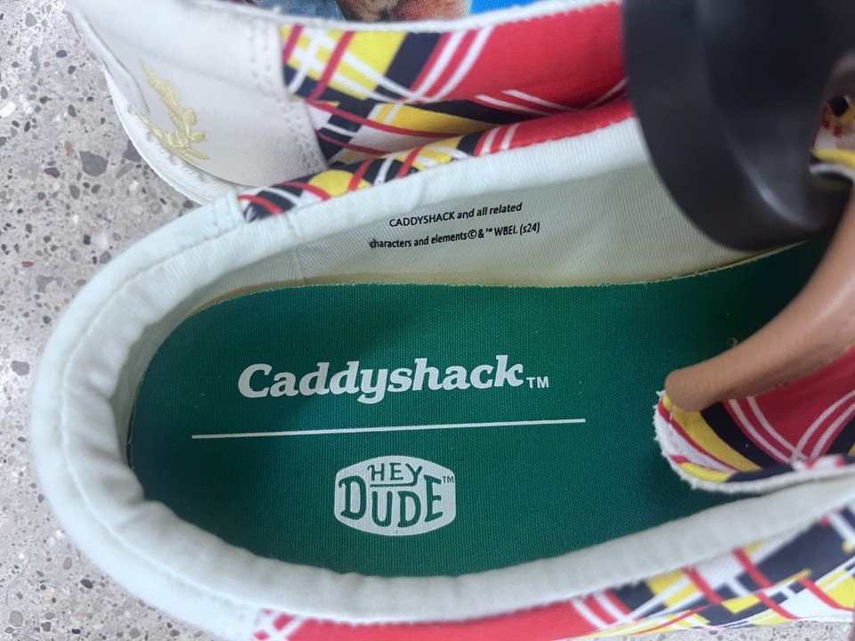 Hey Dude Caddy Shack Men Yellow CHIEFS Plaid Sz 10 Shoes Slip On ...