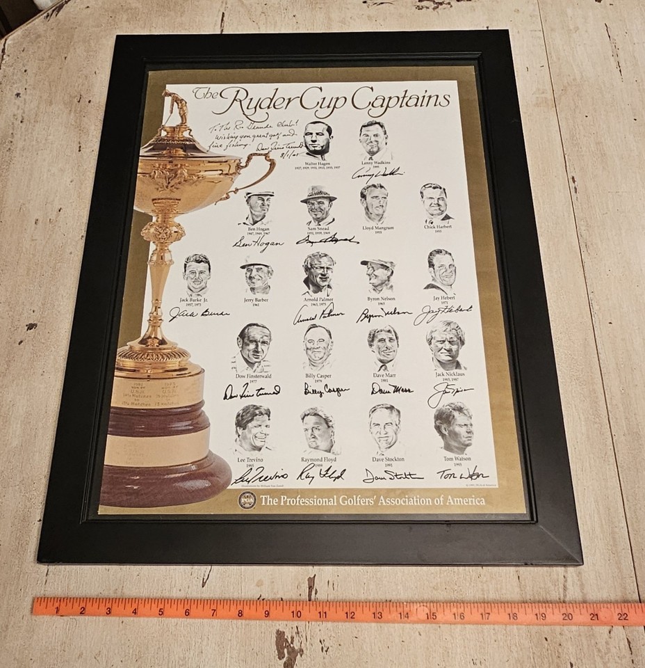 RYDER CUP CAPTAINS SIGNED AUTOGRAPHED AUTHENTIC POSTER Ben Hogan Palmer ...
