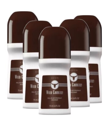Set Of 5 - Avon DEODORANT Wild Country Roll-On Anti-Perspirant - Bonus ...
