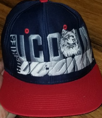 Vintage logo 7 big logo all over front UConn Huskies Snapback Hat | eBay