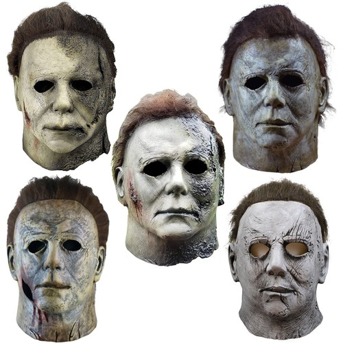 Michael Myers Mask Halloween Full Head Scary Horror Murderer Cosplay ...
