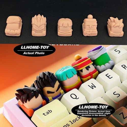 Anime DBZ Goku vegeta 5PCS Customized Resin 3D Print keycaps unpainted ...