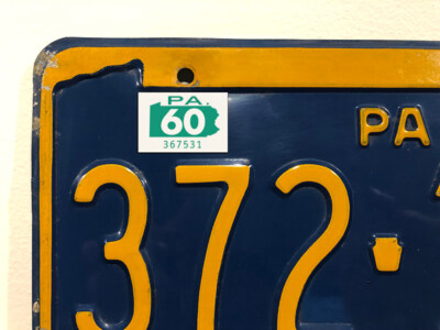 1960 Pennsylvania License Plate Registration Sticker, PA, Classic ...