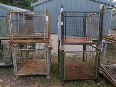 Metal 4 Post Pallet Stackable Stillages Cage With Doors - Ex Military ...
