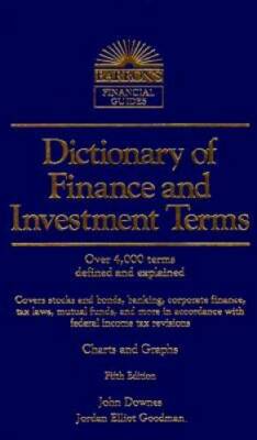 Dictionary of Finance and Investment Terms (Barron's Finan - VERY GOOD ...