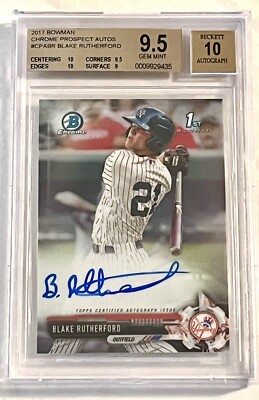 2017 Bowman Chrome Blake Rutherford 1st Auto BGS 9.5/10 Yankees ...