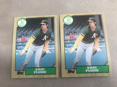 1987 Topps Baseball Card #587 Eric Plunk Oakland Athletics NMMT Free ...