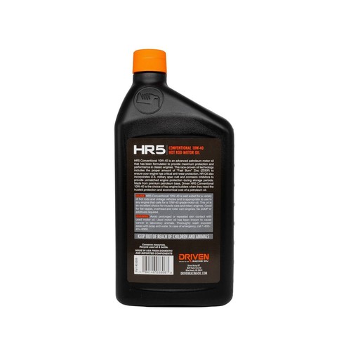 Driven Racing Oil HR5 10W-40 Conventional Hot Rod Motor Oil 1 Quart ...