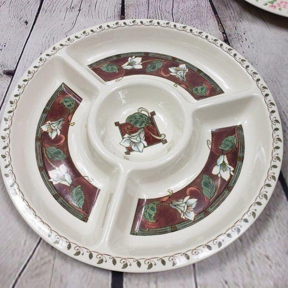 PFALTZGRAFF Mission Flower Chip & Dip Serving Tray Chip & Dip Vintage ...