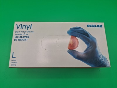 10X Ecolab Food Safety Blue Powder Free Vinyl Gloves | eBay