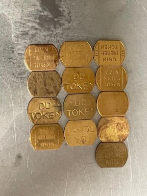 13x Brass Security Golf Bucket of Balls Driving Range Tokens. RARE | eBay