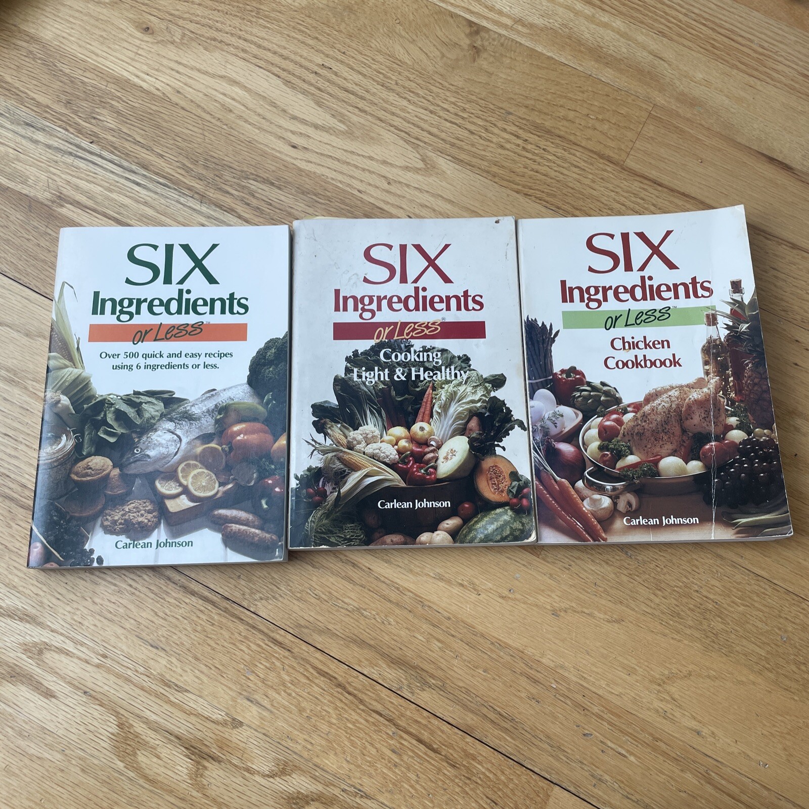 Lot of 3 Six Ingredients or Less Cookbooks by Carlean Johnson ...