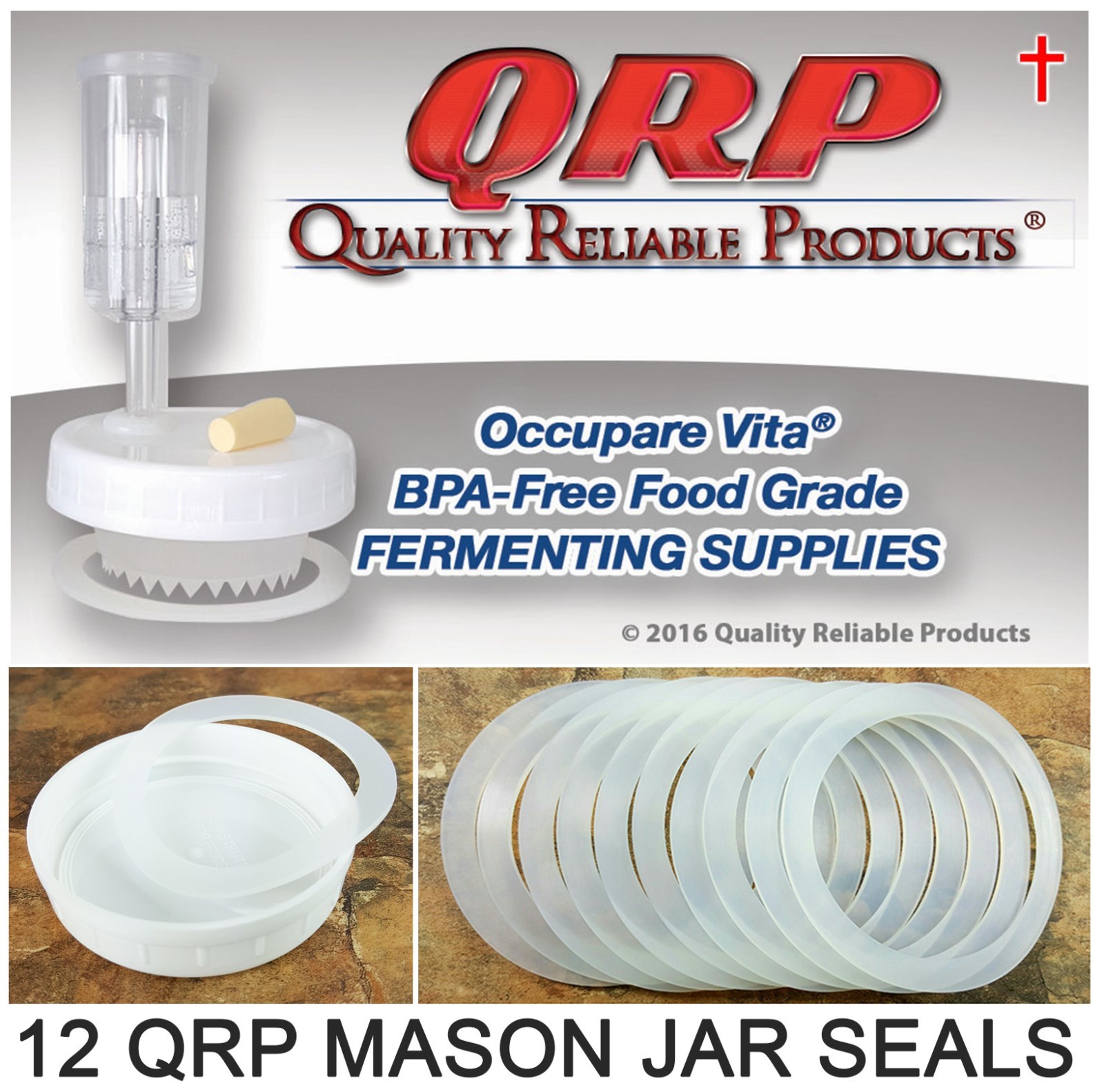 QRP Reusable Food Grade Silicone SEALS for Mason Jar Plastic Caps Lids ...