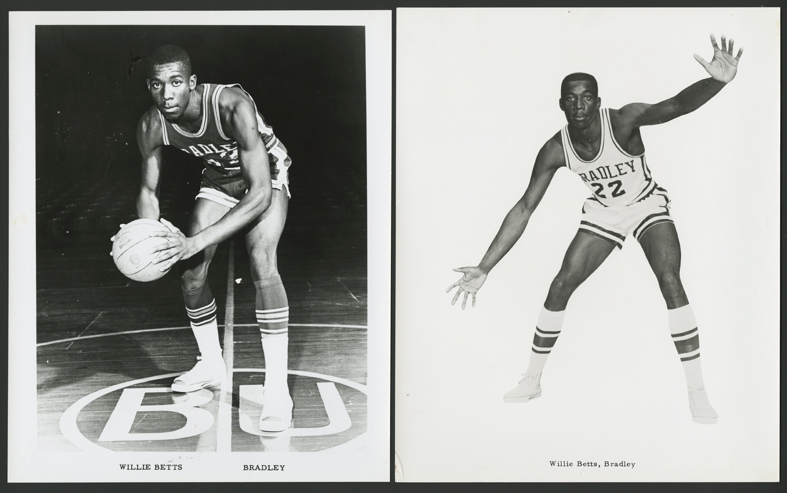1965-66 & 1967-68 WILLIAM WILLIE BETTS BRADLEY BRAVES BASKETBALL PHOTO ...