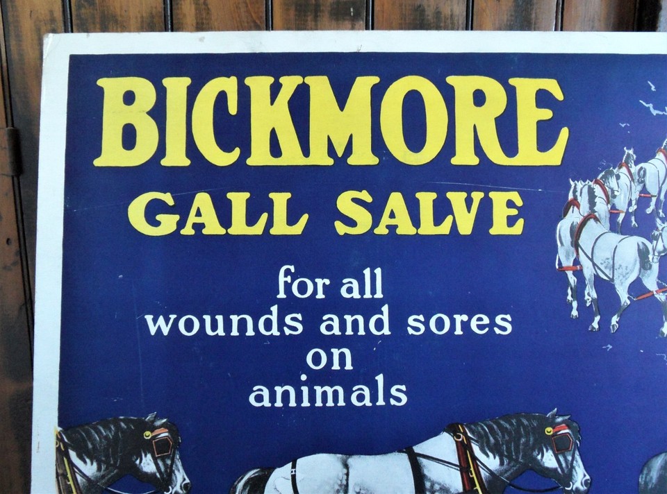 orig. 1920's BICKMORE GALL SALVE Equine/Horse Easel-Back **STORE ...