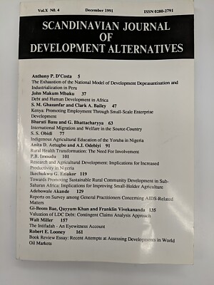 Scandinavian Journal of Development Alternatives Dec 1991 Africa Nigeria Oil | eBay