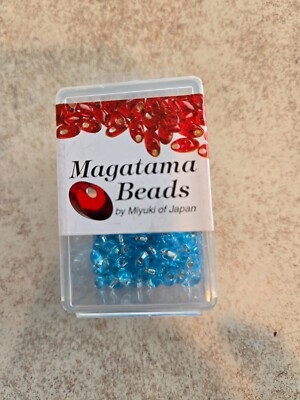 50 Grams Miyuki Glass Magatama Long Seed Beads Sealed LIGHT BLUE Japan ...