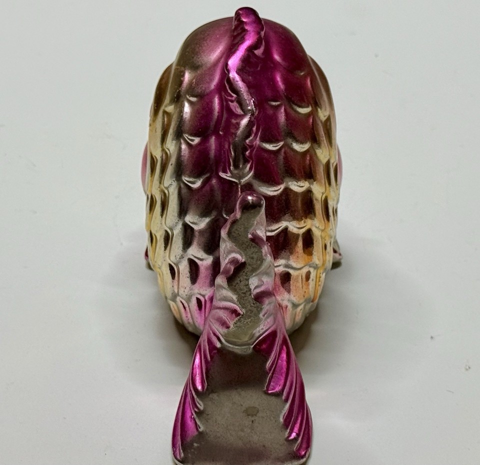 Vtg 50's Ceramic Fish Figure Ashtray Open Mouth Pink Gold Metallic ...