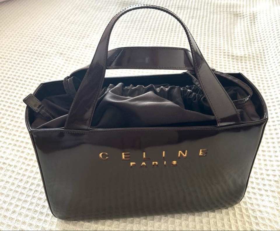 CELINE Brown Tote Bag Gold Logo Used From Japan | eBay Australia