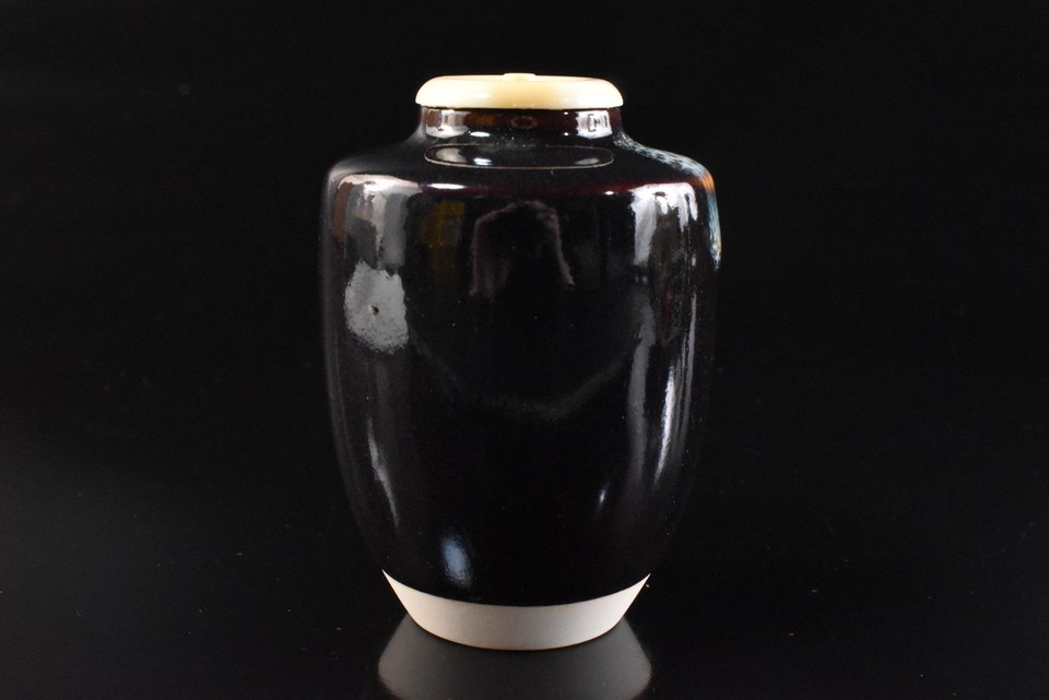 U8150: Japanese Seto-ware Shapely TEA CADDY Chaire Container with ...