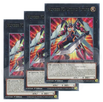 Yugioh Number F0 Utopic Future x 3 - 1st Edition Rare NM - Plus Free ...