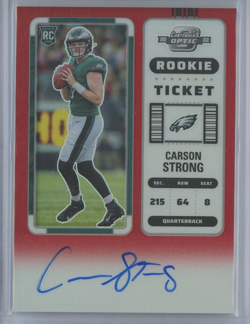 Carson Strong 2022 Contenders Optic Red Prizm Auto Autograph RC #/149 ...