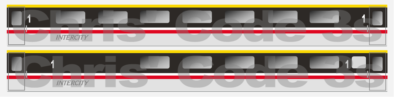 Adhesive Vinyl Coach Decal N Gauge Graham Farish - Intercity MK2 Buffet ...
