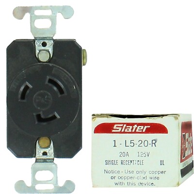 Slater L520R 20A 125V Turnlok Twist-Lock Receptacle Non-GRD | eBay