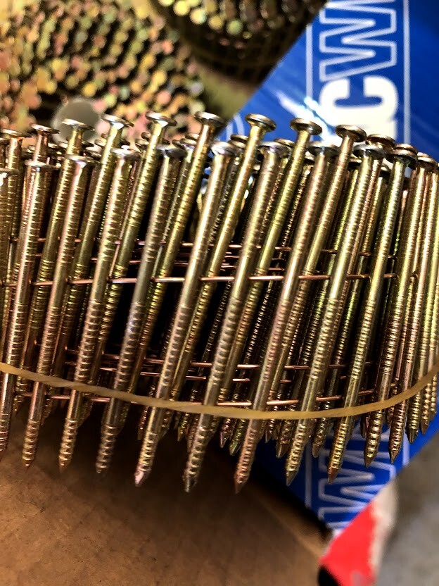 Wire Collated Coil Nails. Galvanised.Conical (Dome shape) 16 Degree ...