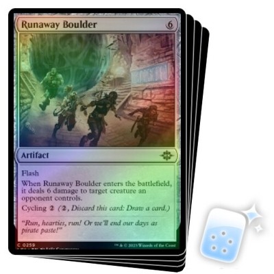 Foil Runaway Boulder X4 M/NM Magic: The Gathering MTG The Lost Caverns ...