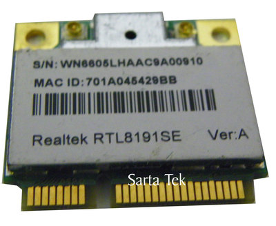 Realtek RTL8191SE 802.11bgn 1T2R WLAN 1x2:2 PCIe Half Wireless Lite-On ...