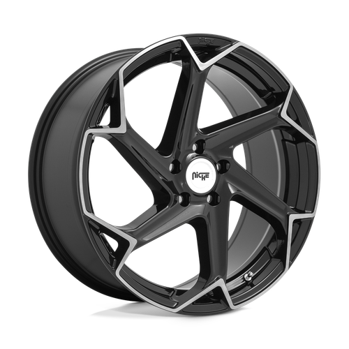 20x10.5 Niche M255 FLASH Gloss Black Brushed Wheel 5x112 (27mm) Set of ...
