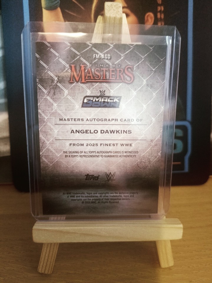 2025 Finest WWE Masters Autograph Blue Refractor Angelo Dawkins Auto ...