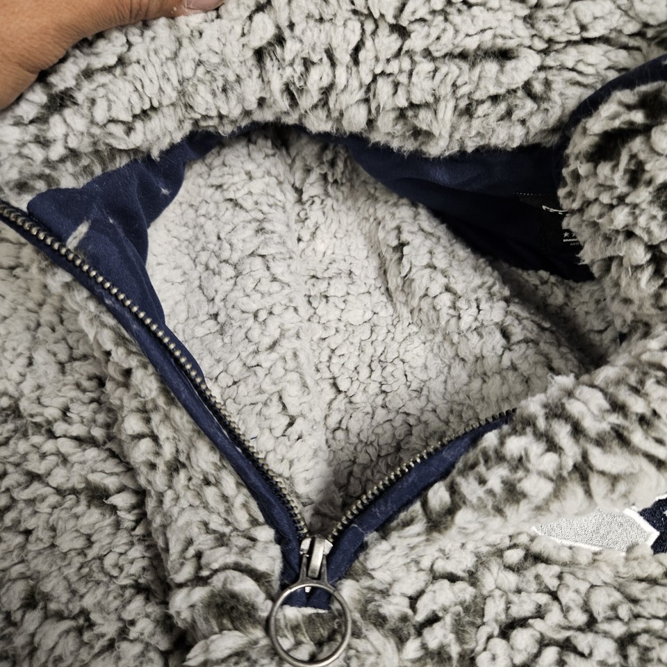 NFL Apparel Seattle Seahawks Grey Sherpa Fleece 1/4 Zip Jacket / Women ...