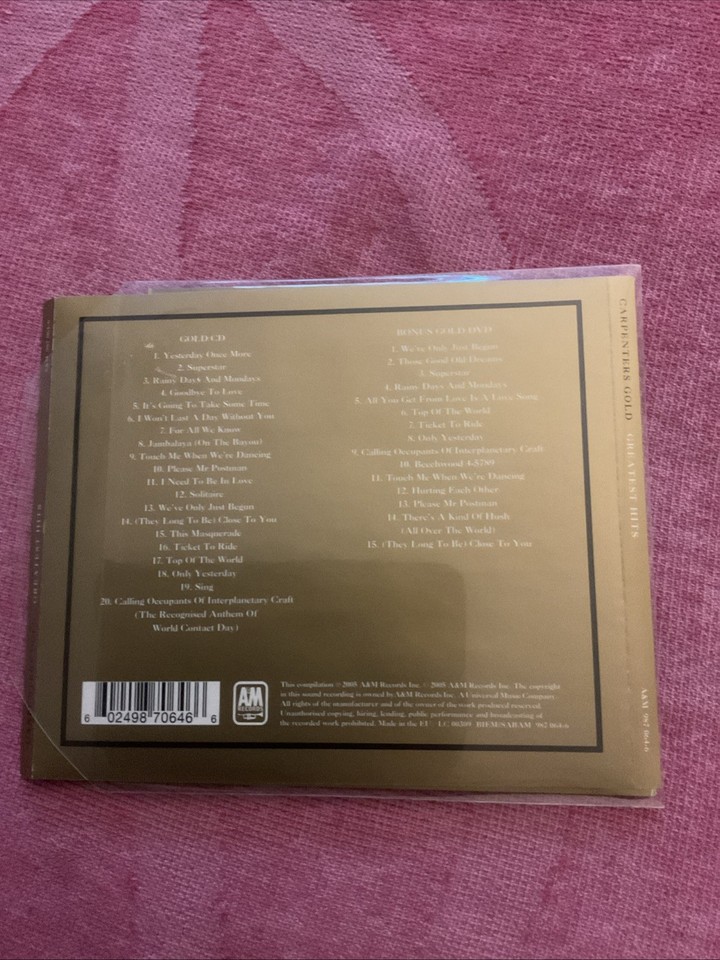 Carpenters - Gold - CD & DVD - Original 2 CD Album & Inserts #2199 ...