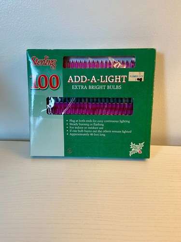 VTG Sterling 100 String Lights Christmas Red Pink Bulbs Holiday Add A ...