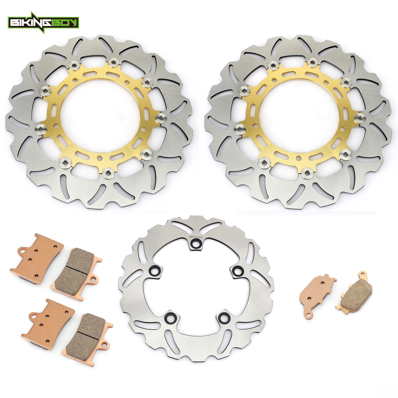 YZF R6 2005-2016 Front Rear Brake Rotors Discs Pads for Yamaha YZF-R6 ...