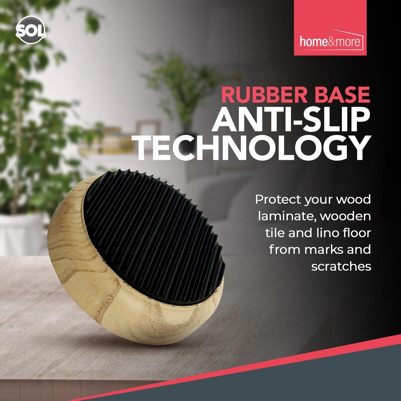 8 Rubber Base Castor Cups Non-Slip Wooden Floor Sofa Chair Furniture ...