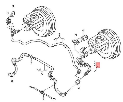 VACUUM PIPE WITH NON-RETURN VALVE WITH: PRESSURE SENSOR 4H1611931B NO🇺🇸 ...
