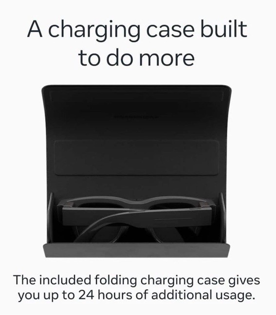 RAY-BAN CHARGING CASE For Meta DISPLAY Smart Glasses Black, Brand New ...