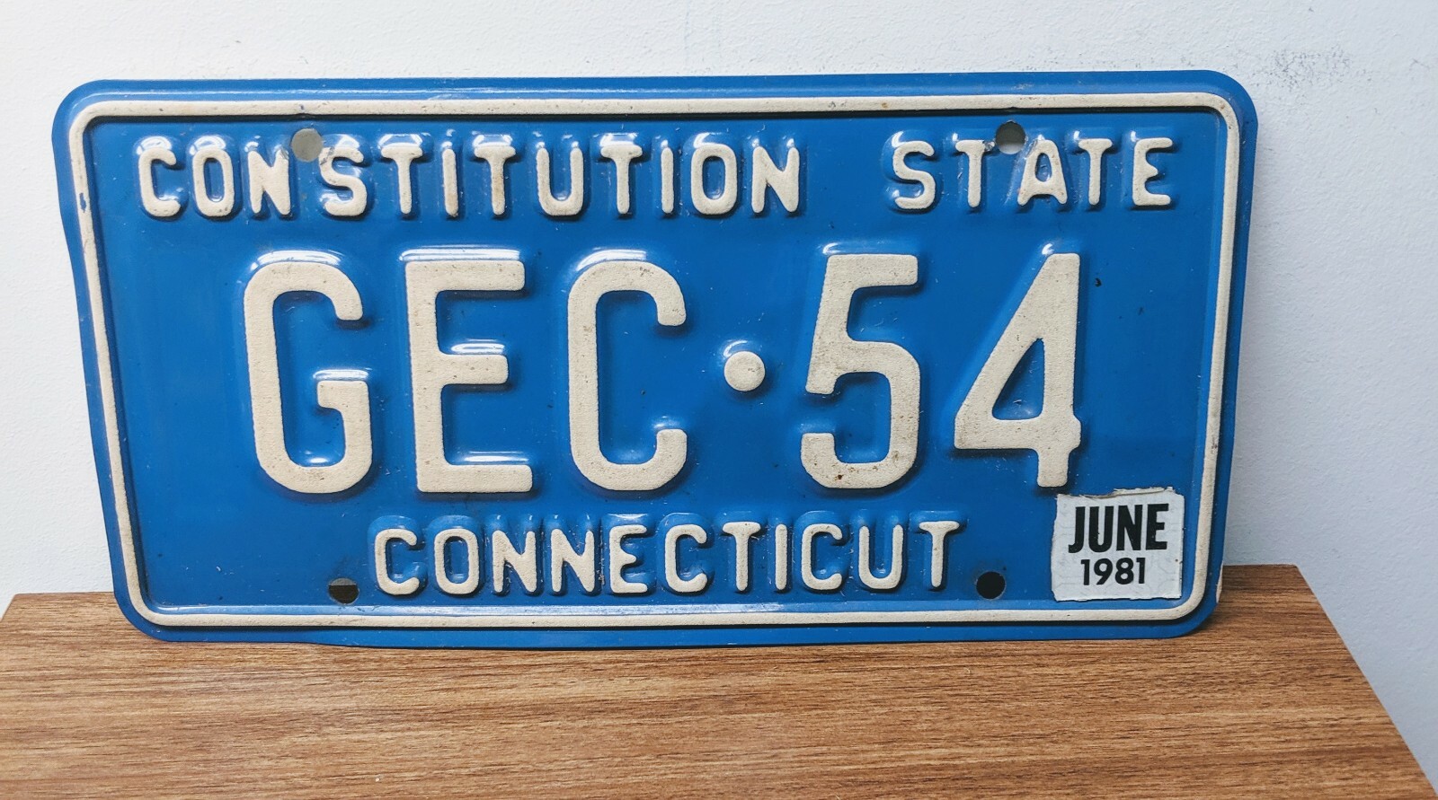 Vintage Vanity Used License Plate GEC 54 Connecticut CT 1981 Great ...