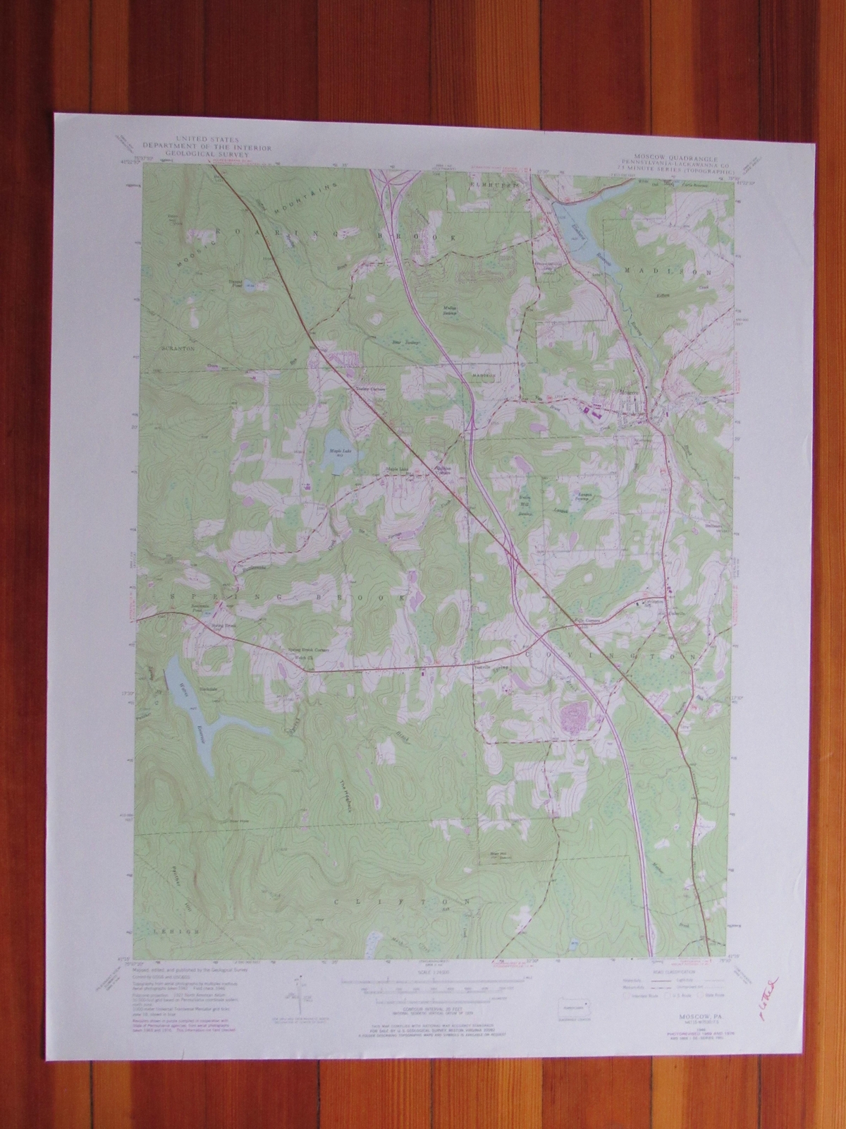 Moscow Pennsylvania 1977 Original Vintage USGS Topo Map | eBay