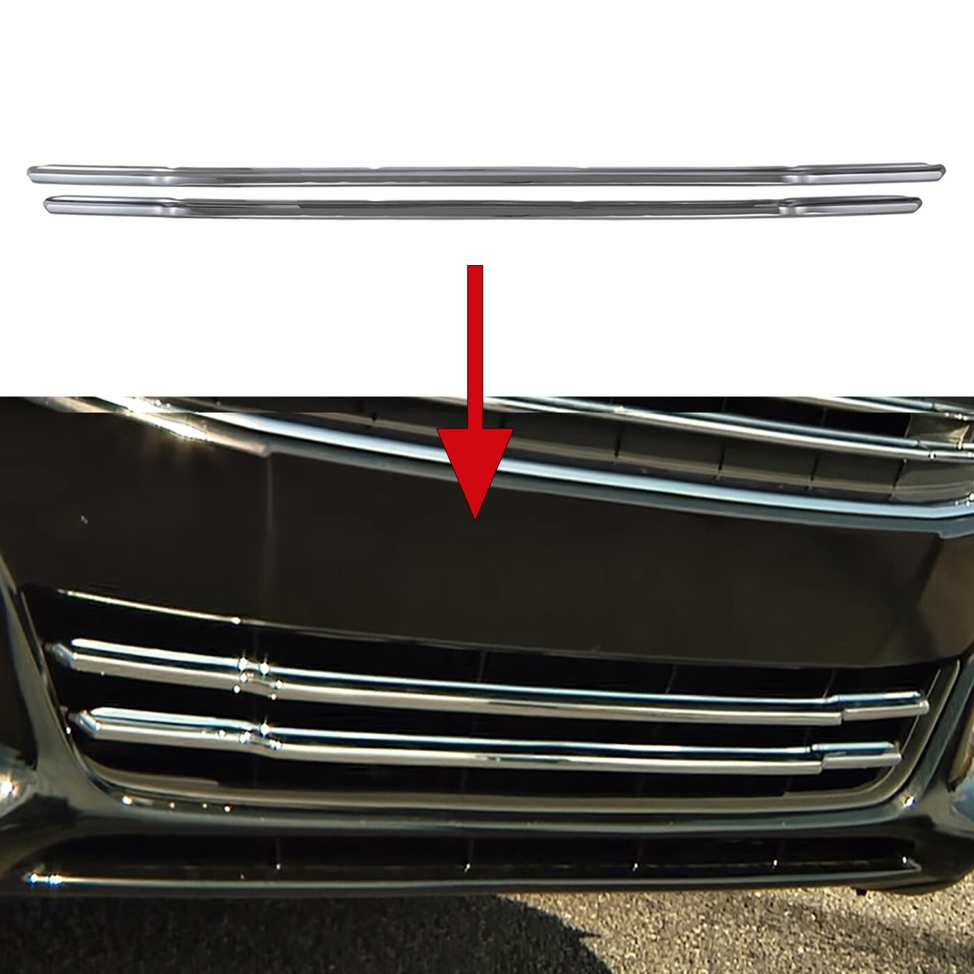 Chrome Bumper Lower 2 Piece Grille Grill Overlay Trim FOR 2013-2016 ...