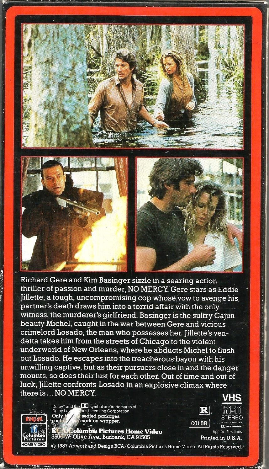 No Mercy VHS 1987 Richard Gere Kim Basinger Jeroen Krabbé George ...