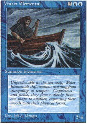 Heavy Play, English MTG Regular Water Elemental 4th Edition Magic the ...