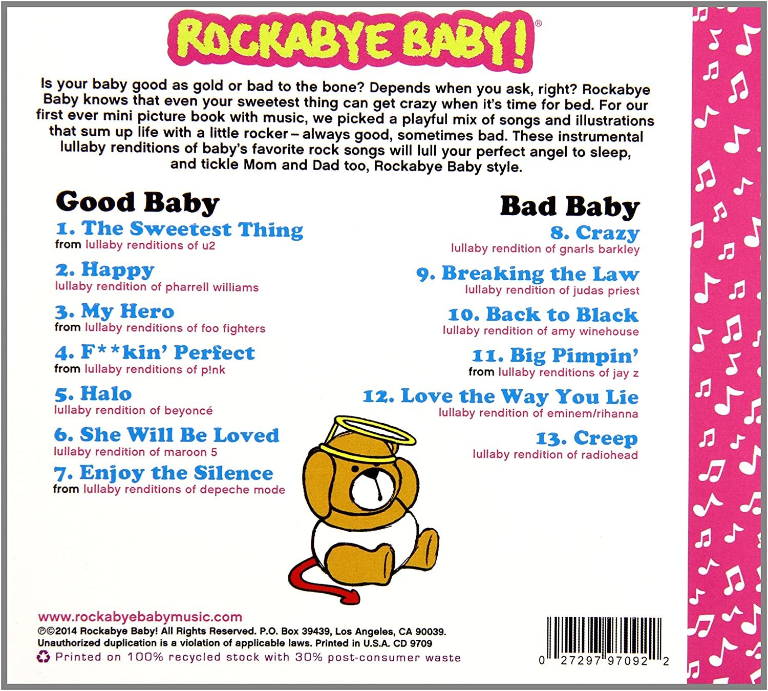 Rockabye Baby! Rockabye Baby! Good Baby, Bad Baby Picture Book (CD) | eBay