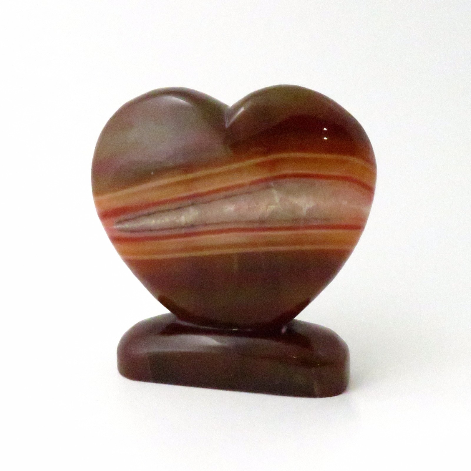 480g Red Agate Stone Heart - 4 inches - Beautiful - Crystals on one ...